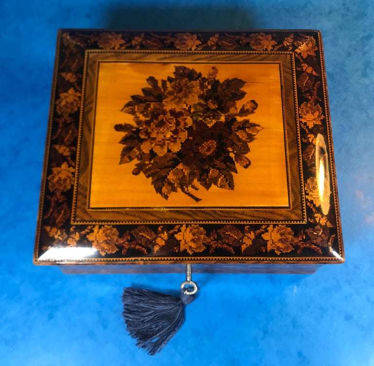 Victorian Tunbridge ware inlaid Jewellery Box For Sale at 1stDibs