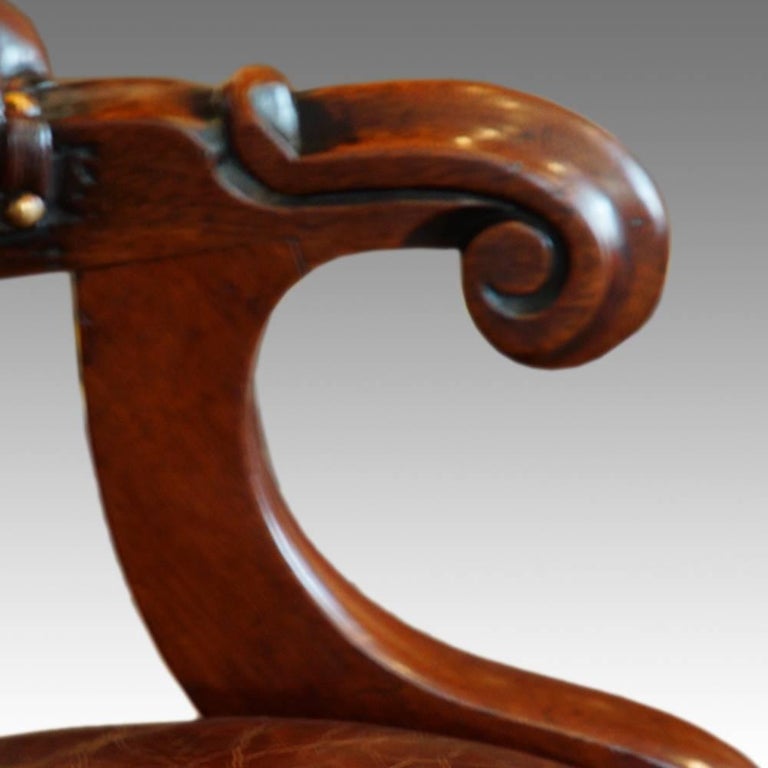 Victorian Turned Leg Leather Reading Chair at 1stDibs | victorian ...