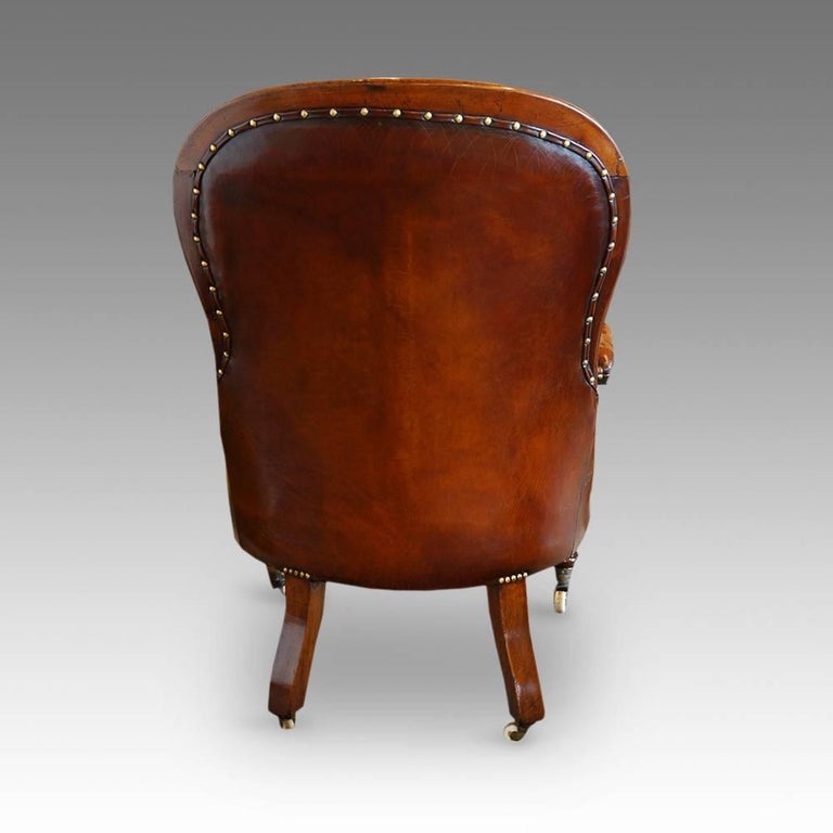 Victorian Turned Leg Leather Reading Chair at 1stDibs | victorian ...