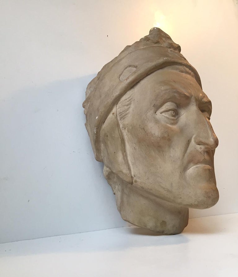 Victorian Unglazed Ceramic Mask of Dante Alighieri, 1900 For Sale at ...