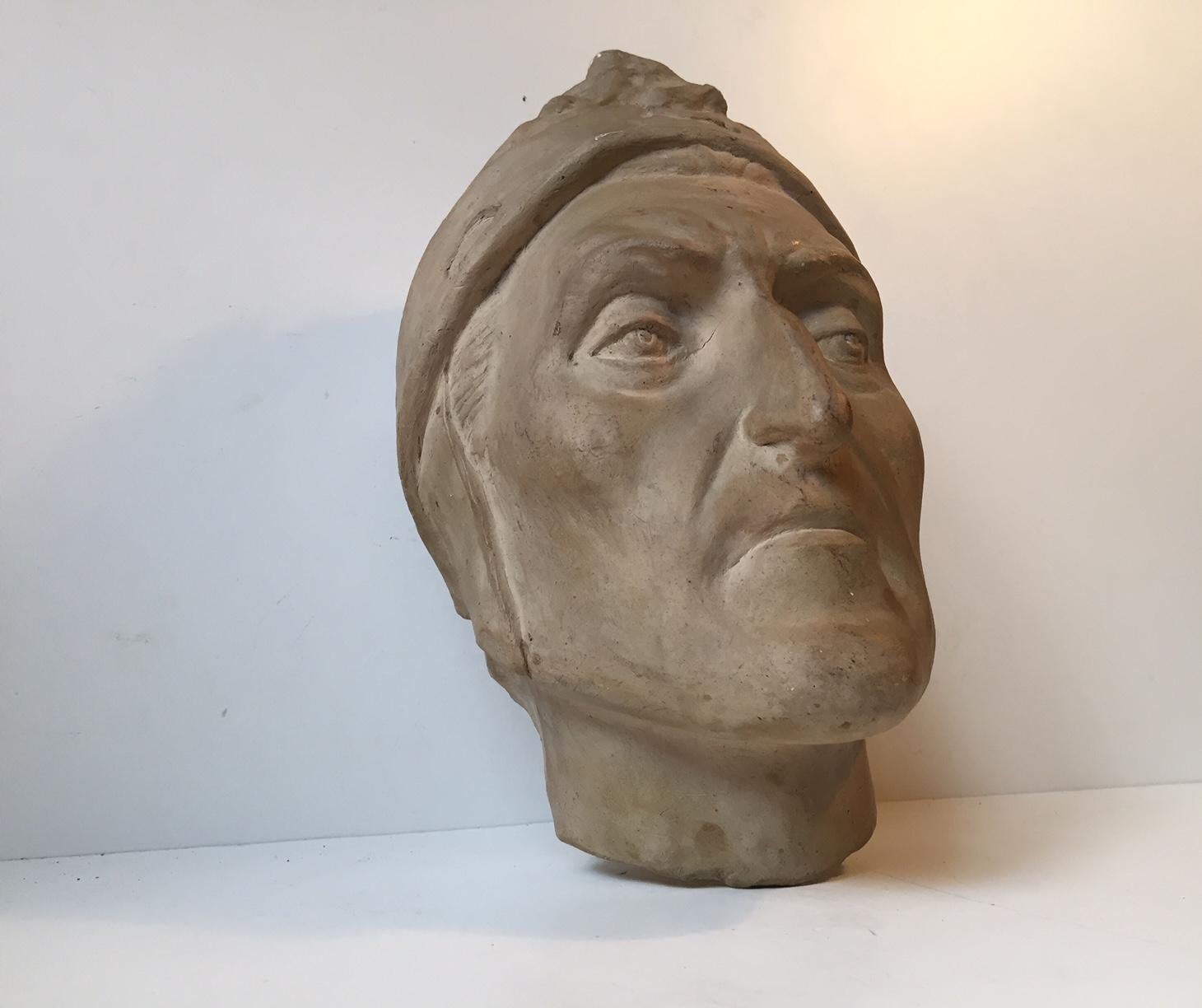 Victorian Unglazed Ceramic Mask of Dante Alighieri, 1900 For Sale at ...