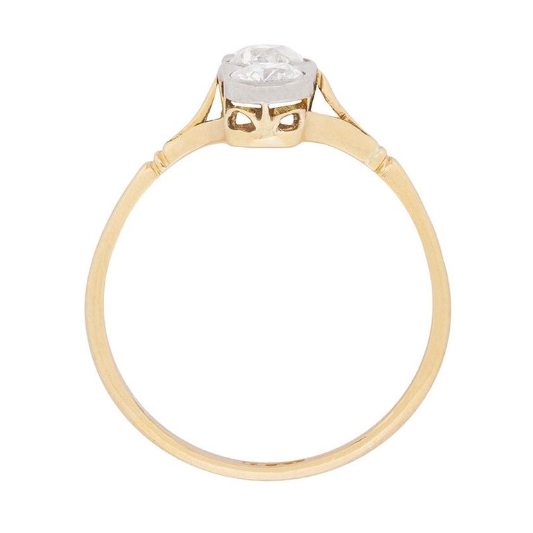 Victorian Vertically Set Three-Stone Diamond Ring, circa 1900s at 1stDibs