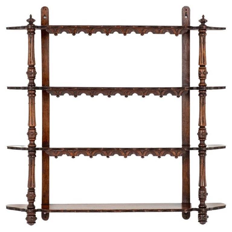 Victorian Wall Shelf Mahogany Wall Rack, 1870 For Sale at 1stDibs