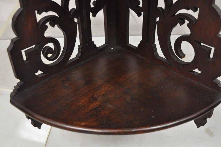Victorian Walnut 3 Tier Carved Knick Knack Corner Whatnot Wall Shelf ...