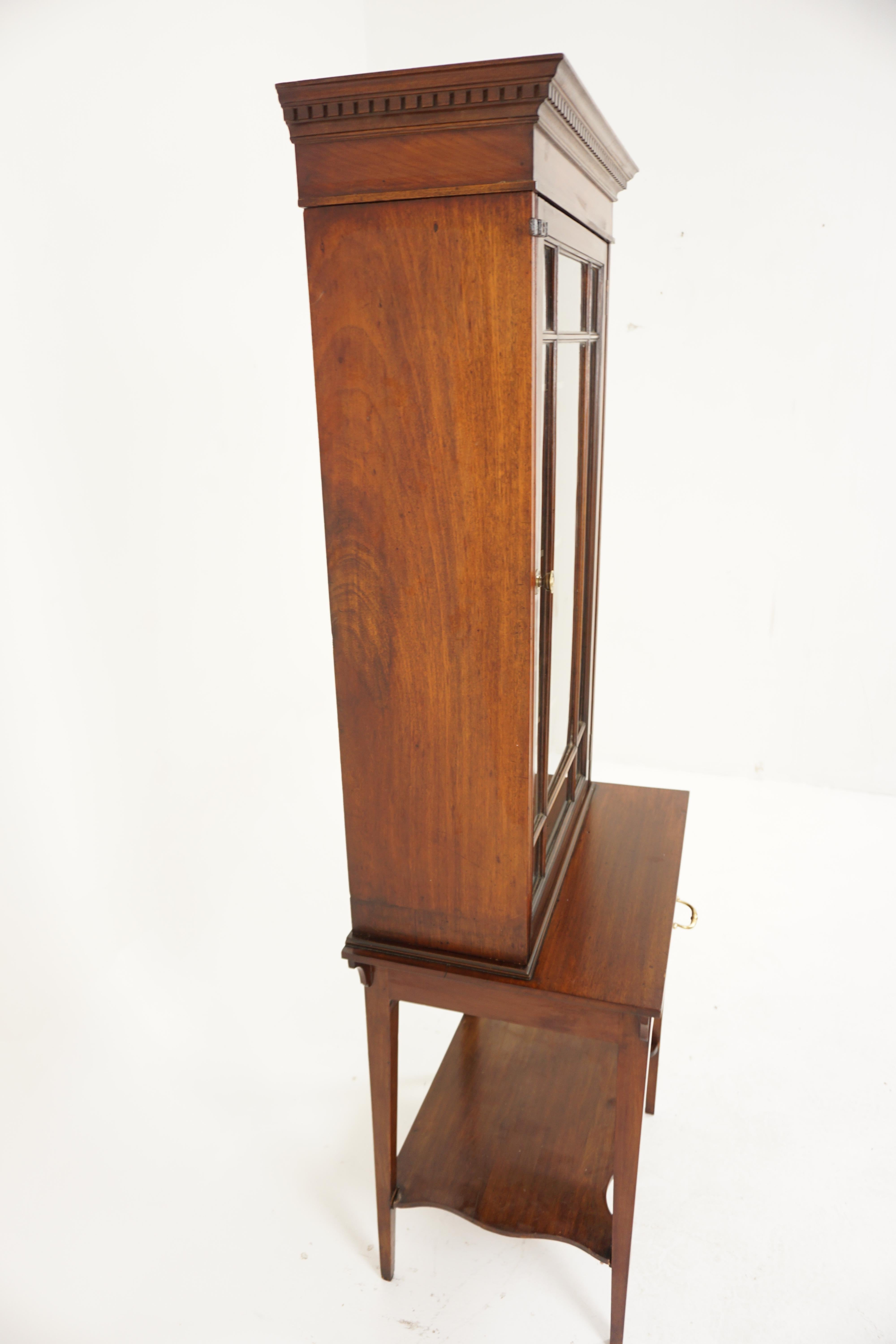 Victorian Walnut Display Cabinet On Stand, Scotland 1910, H1095A at 1stDibs