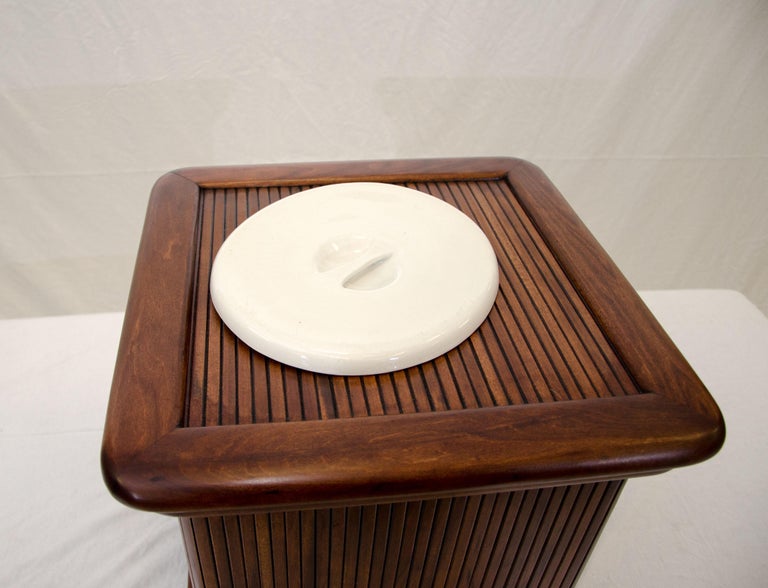 Victorian Walnut Finish Bedroom Commode, Footstool, Ottoman with ...