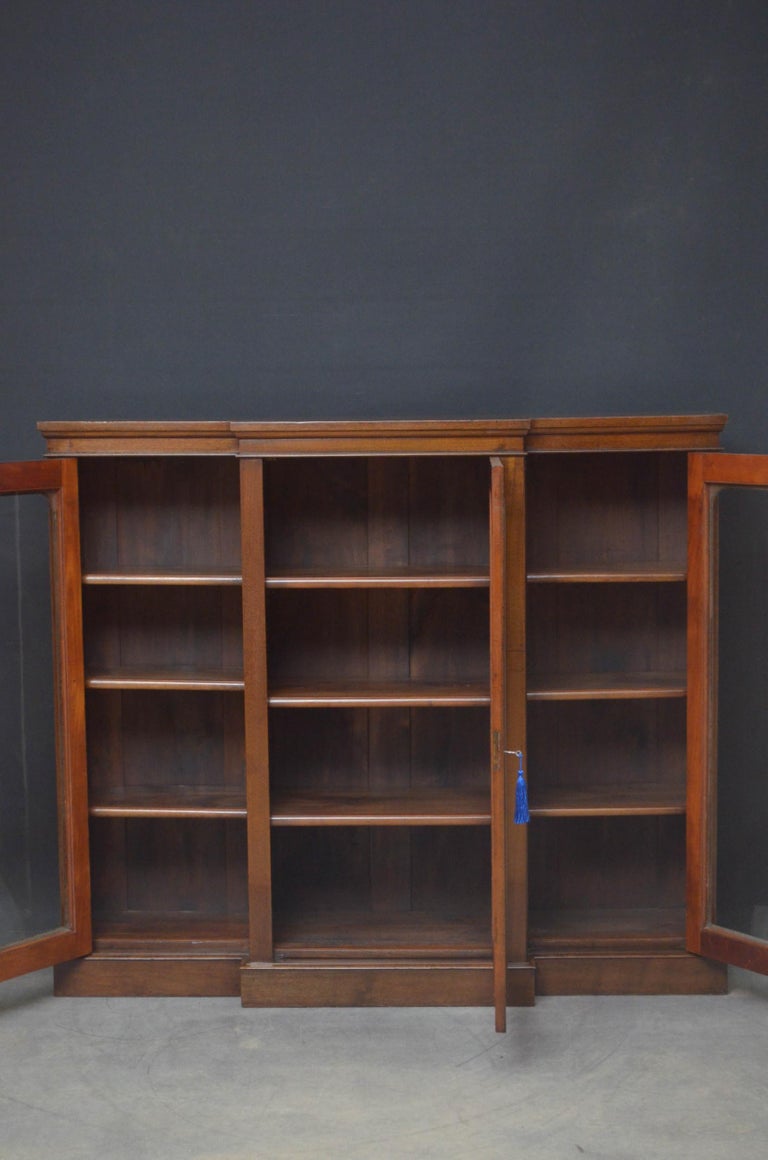 Victorian Walnut Glazed Bookcase at 1stDibs