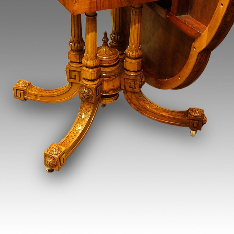 Victorian Walnut Inlaid Shaped Loo Table at 1stDibs