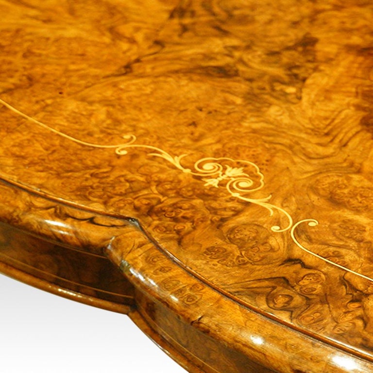 Victorian Walnut Inlaid Shaped Loo Table at 1stDibs