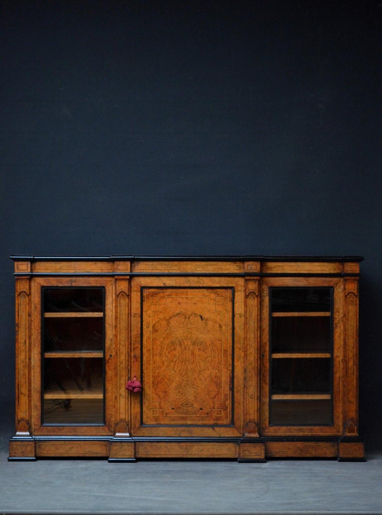 Victorian Walnut Low Bookcase at 1stdibs