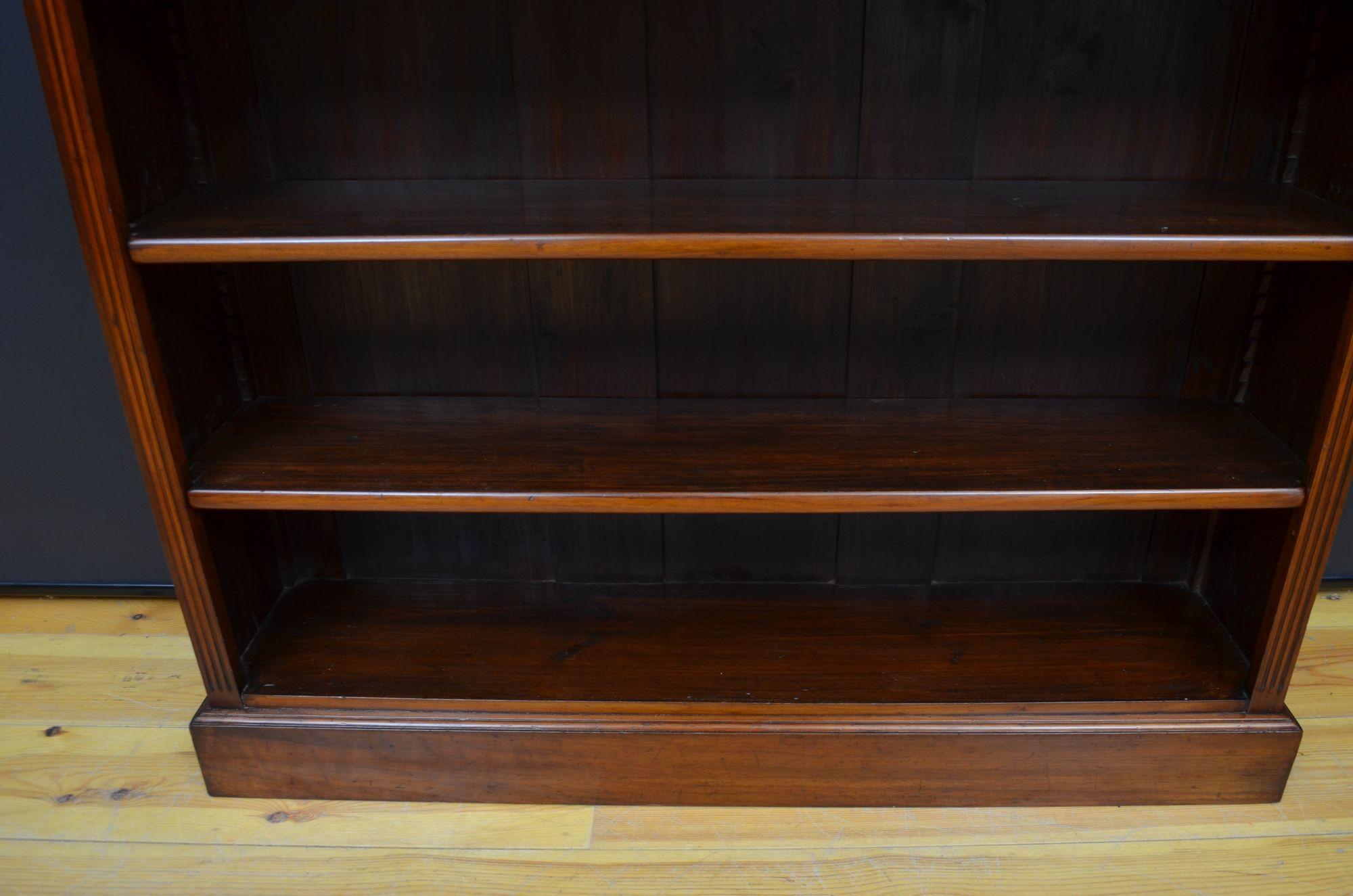 Victorian walnut open bookcase For Sale at 1stDibs