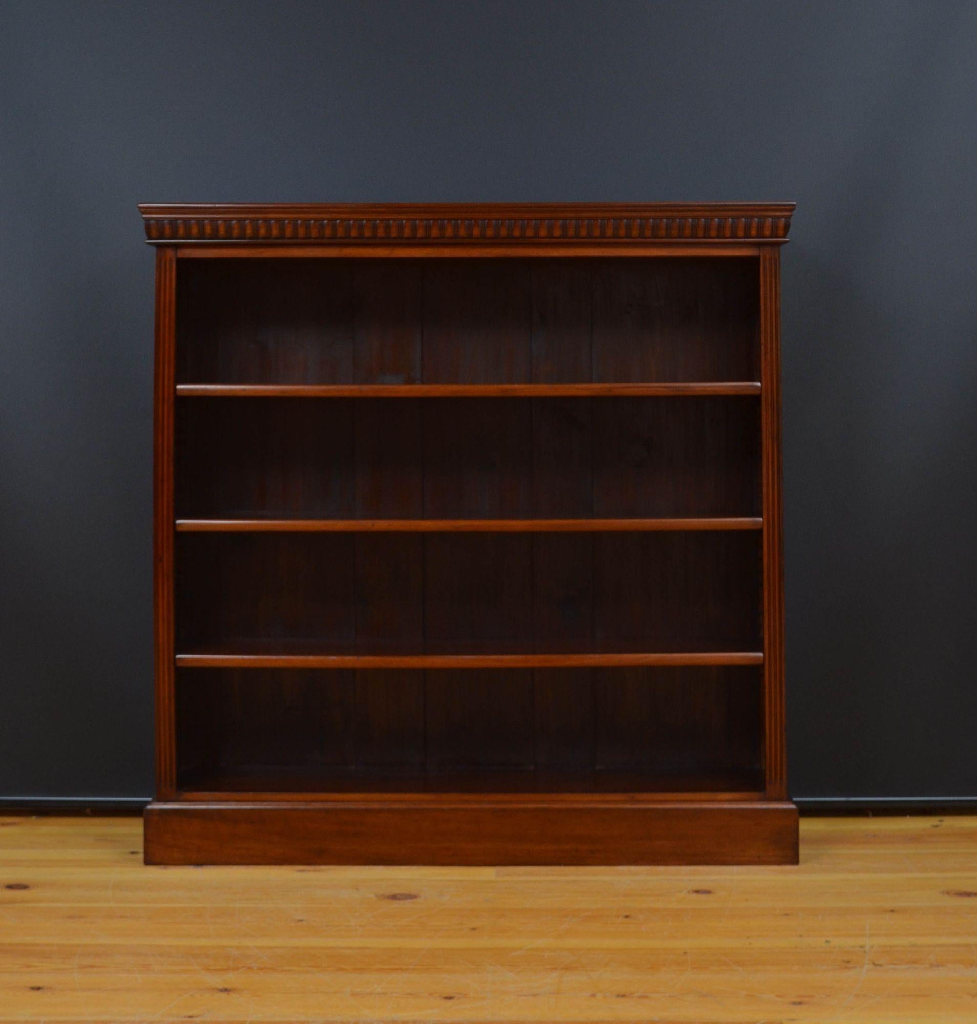 Victorian walnut open bookcase For Sale at 1stDibs