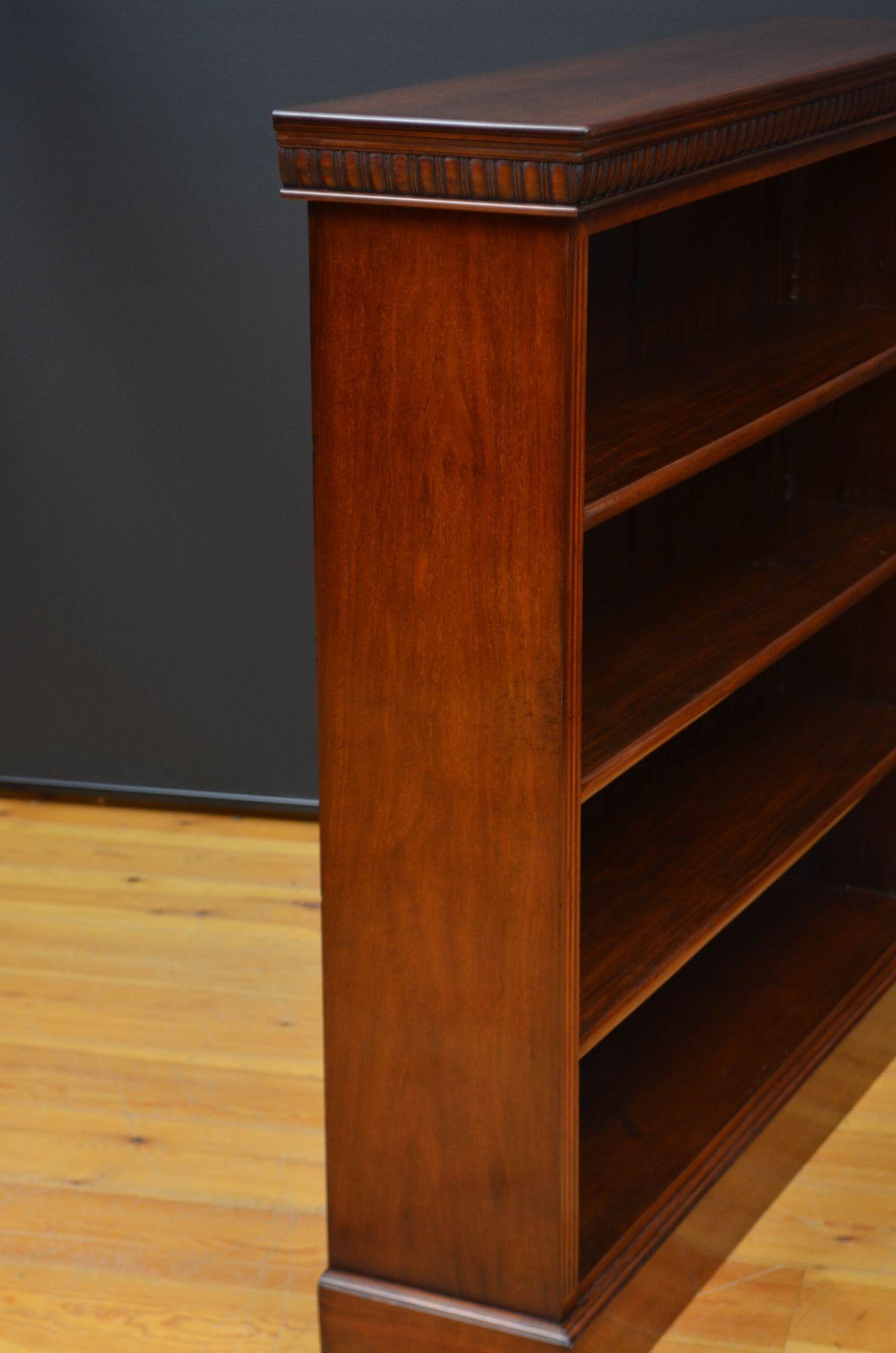 Victorian walnut open bookcase For Sale at 1stDibs