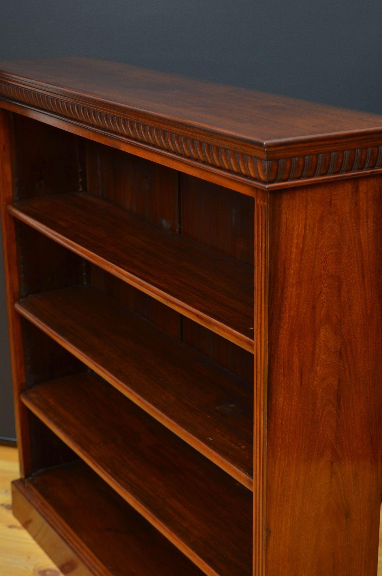 Victorian walnut open bookcase For Sale at 1stDibs