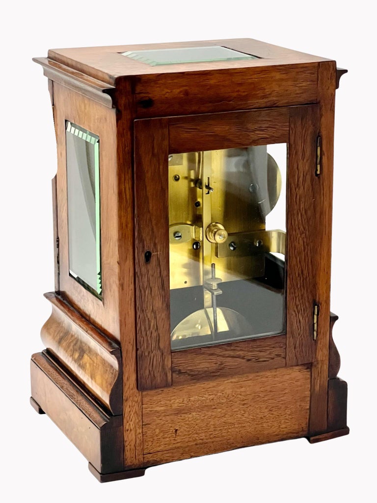 Victorian Walnut Timepiece Library Clock at 1stDibs