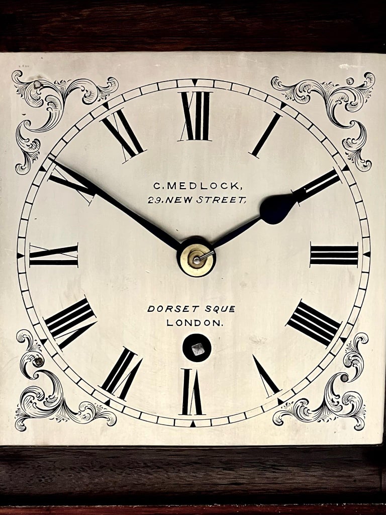 Victorian Walnut Timepiece Library Clock at 1stDibs