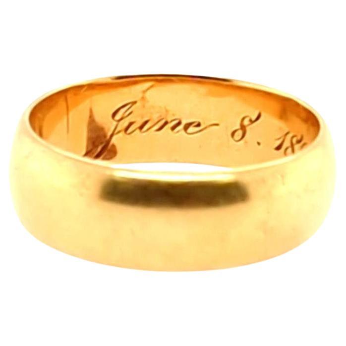 Victorian Wedding Ring Band Antique 18K Yellow Gold Original Dated June ...