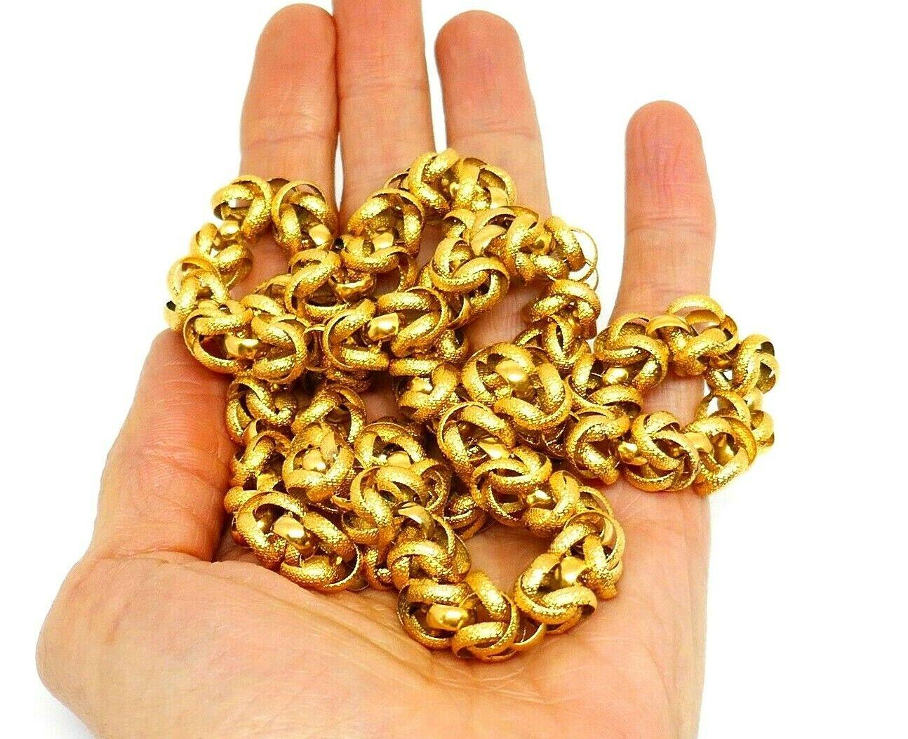 Victorian Whimsical Link Yellow Gold Chain Necklace at 1stDibs