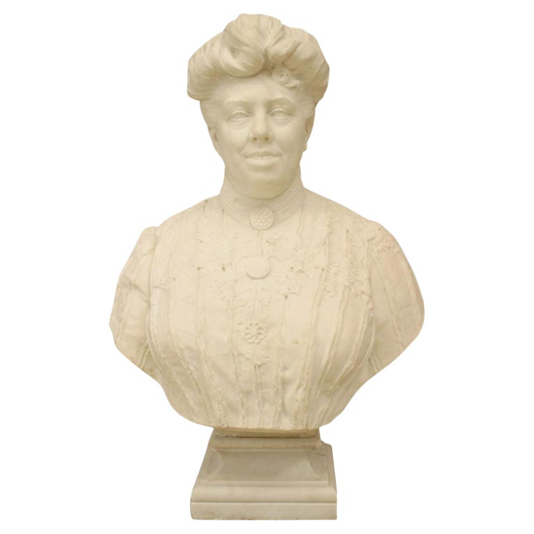 Victorian White Marble Lady Bust For Sale at 1stDibs