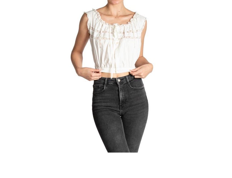 Victorian White Organic Cotton Corset Cover Top Trimmed In Lace For ...