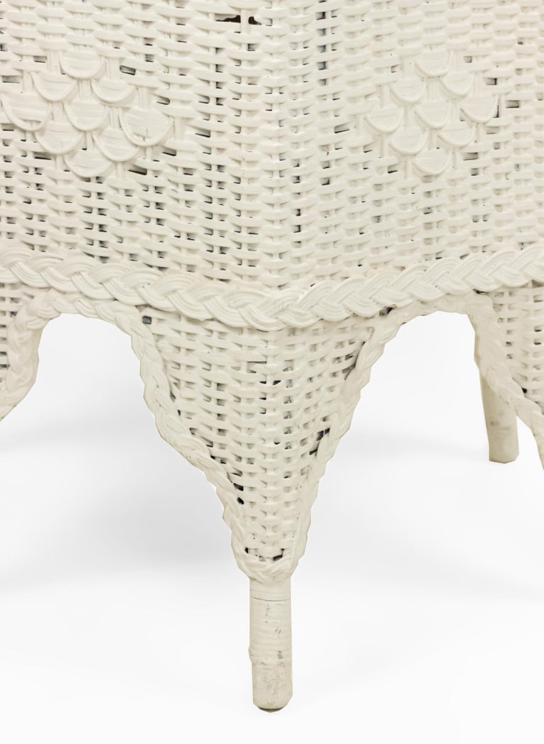 Victorian White Wicker Large End Table For Sale at 1stDibs | white ...