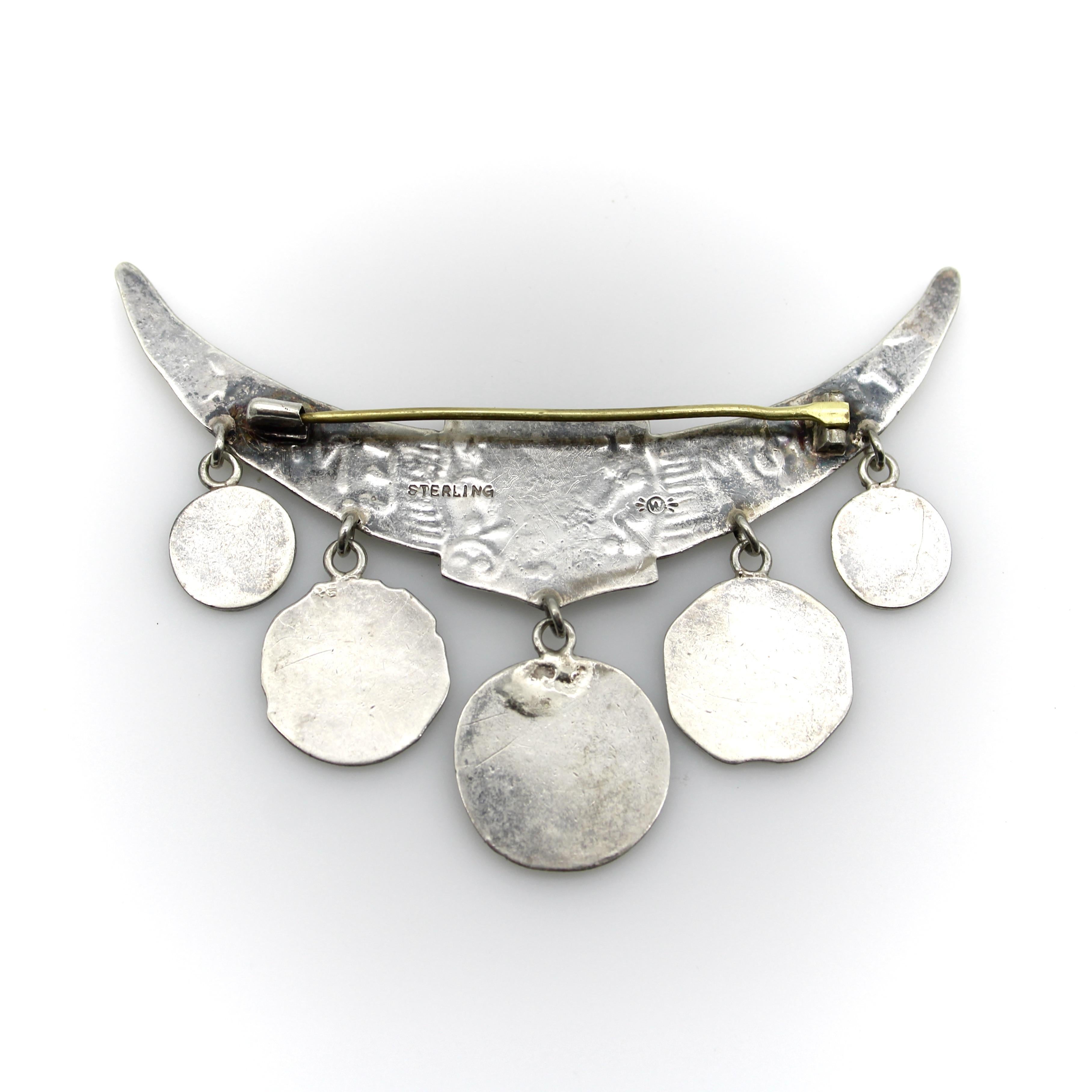 Victorian Whiting Sterling Silver Etruscan/Homeric Multi-Medallion Pin ...