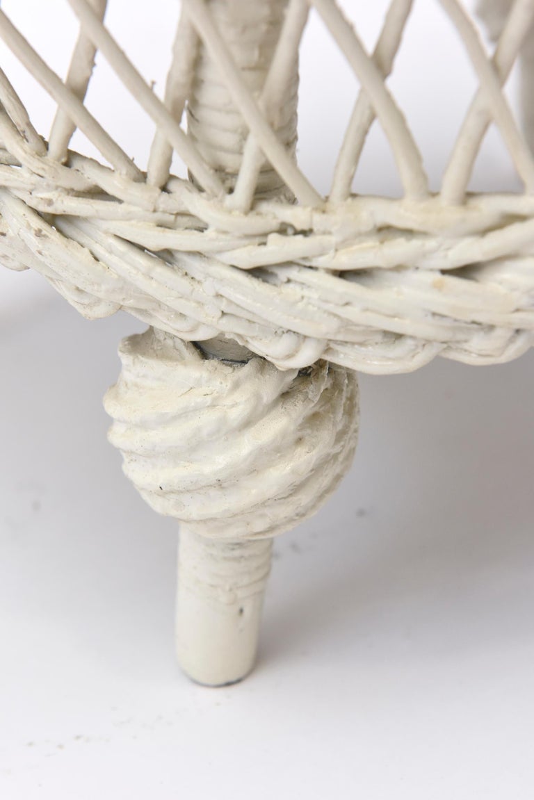 Victorian Wicker Beaded Foot Stool at 1stDibs