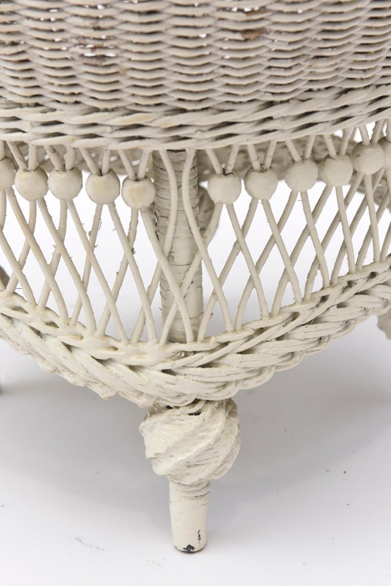 Victorian Wicker Beaded Foot Stool at 1stDibs