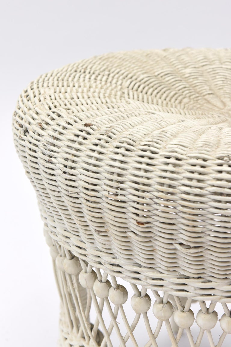 Victorian Wicker Beaded Foot Stool at 1stDibs