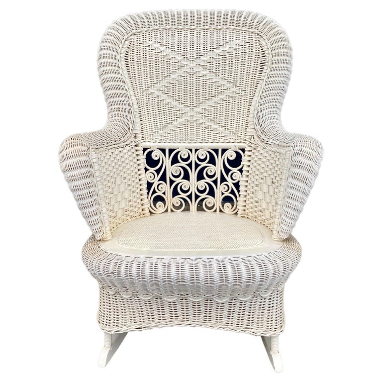 Victorian Wicker Rocking Chair For Sale at 1stDibs