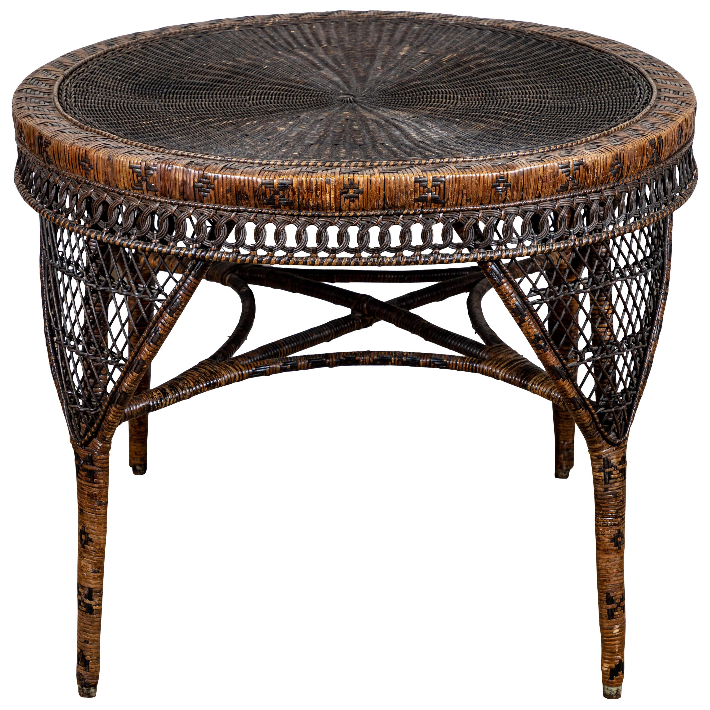 Victorian Wicker Table For Sale at 1stDibs