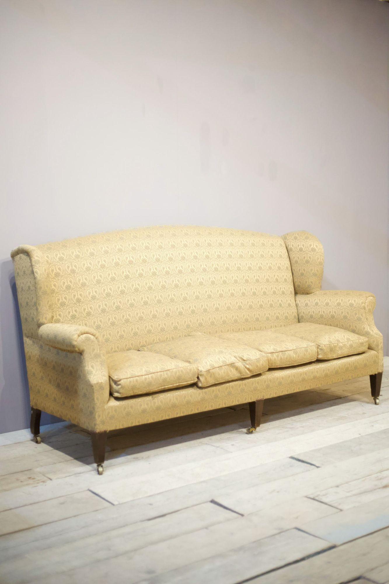 Victorian Wingback English country house sofa For Sale at 1stDibs
