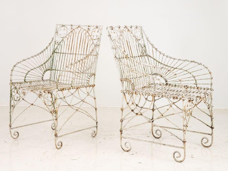 Victorian Wirework Garden Table and Chairs at 1stDibs