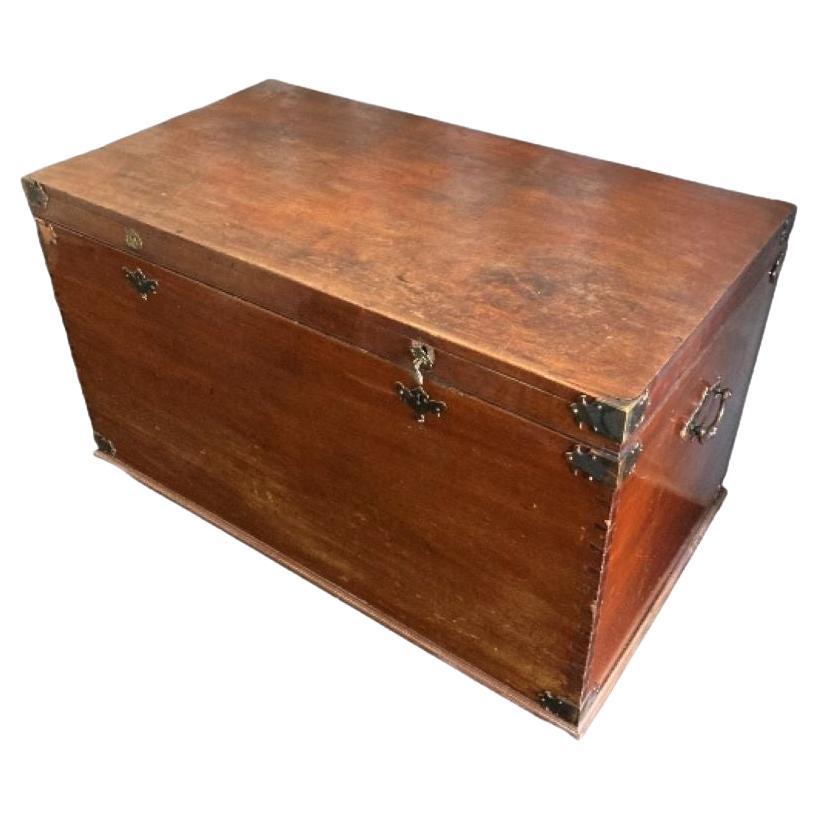 Victorian Wood Campaign Chest For Sale at 1stDibs