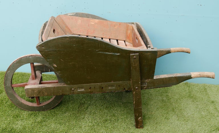 Victorian Wooden Wheelbarrow For Sale at 1stDibs