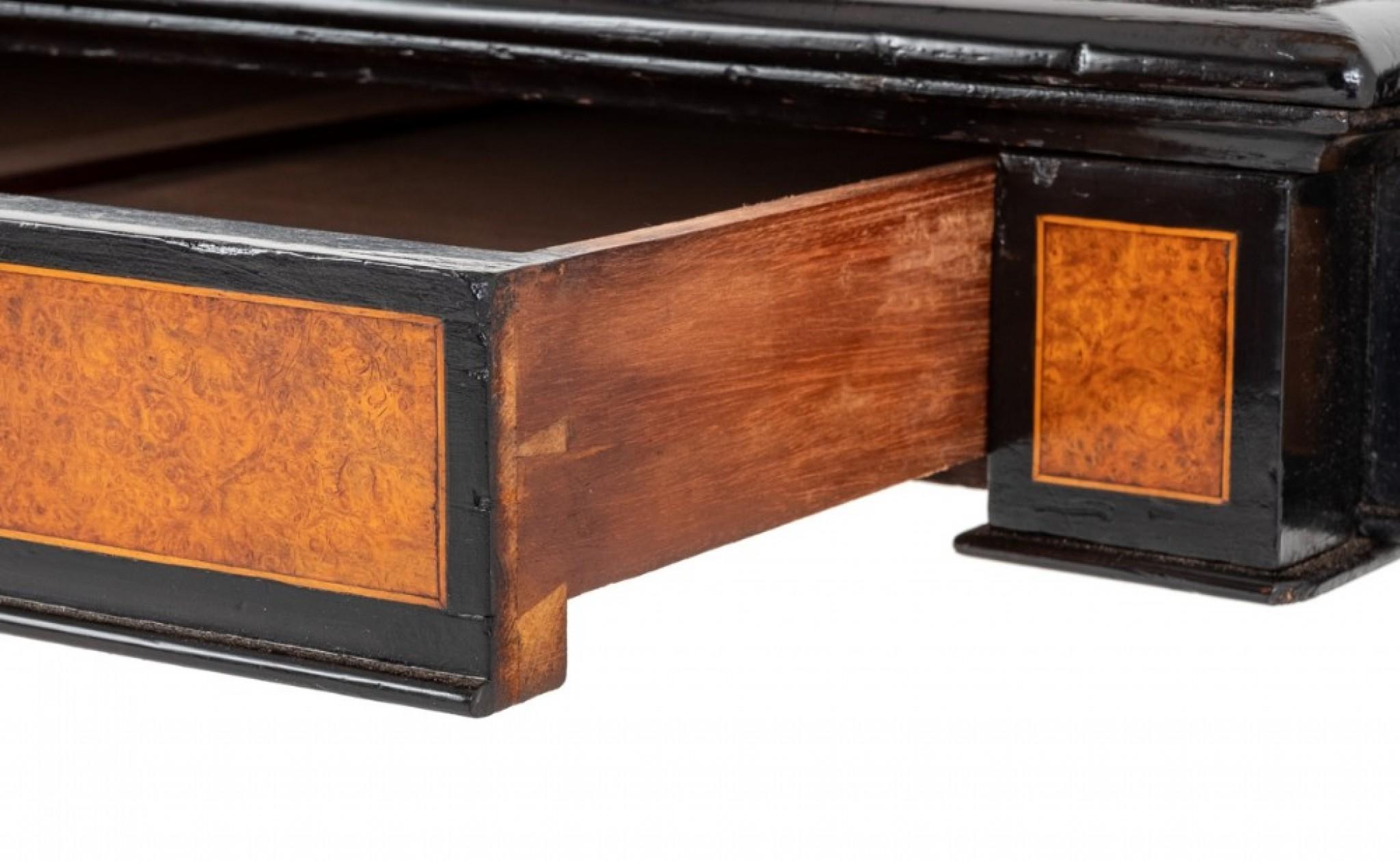 Victorian Writing Table Desk Walnut Ebonised 1860 For Sale at 1stDibs