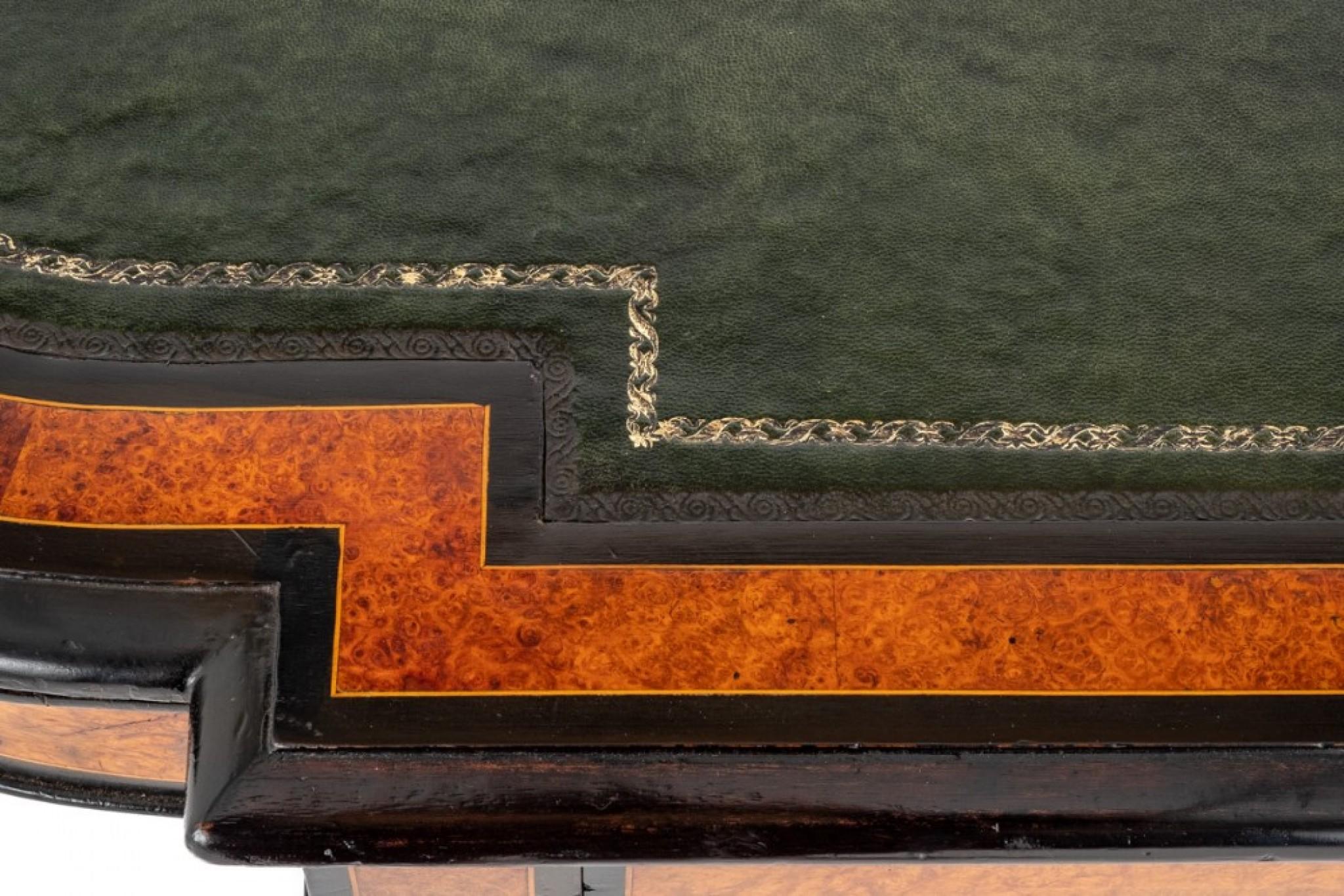 Victorian Writing Table Desk Walnut Ebonised 1860 For Sale at 1stDibs