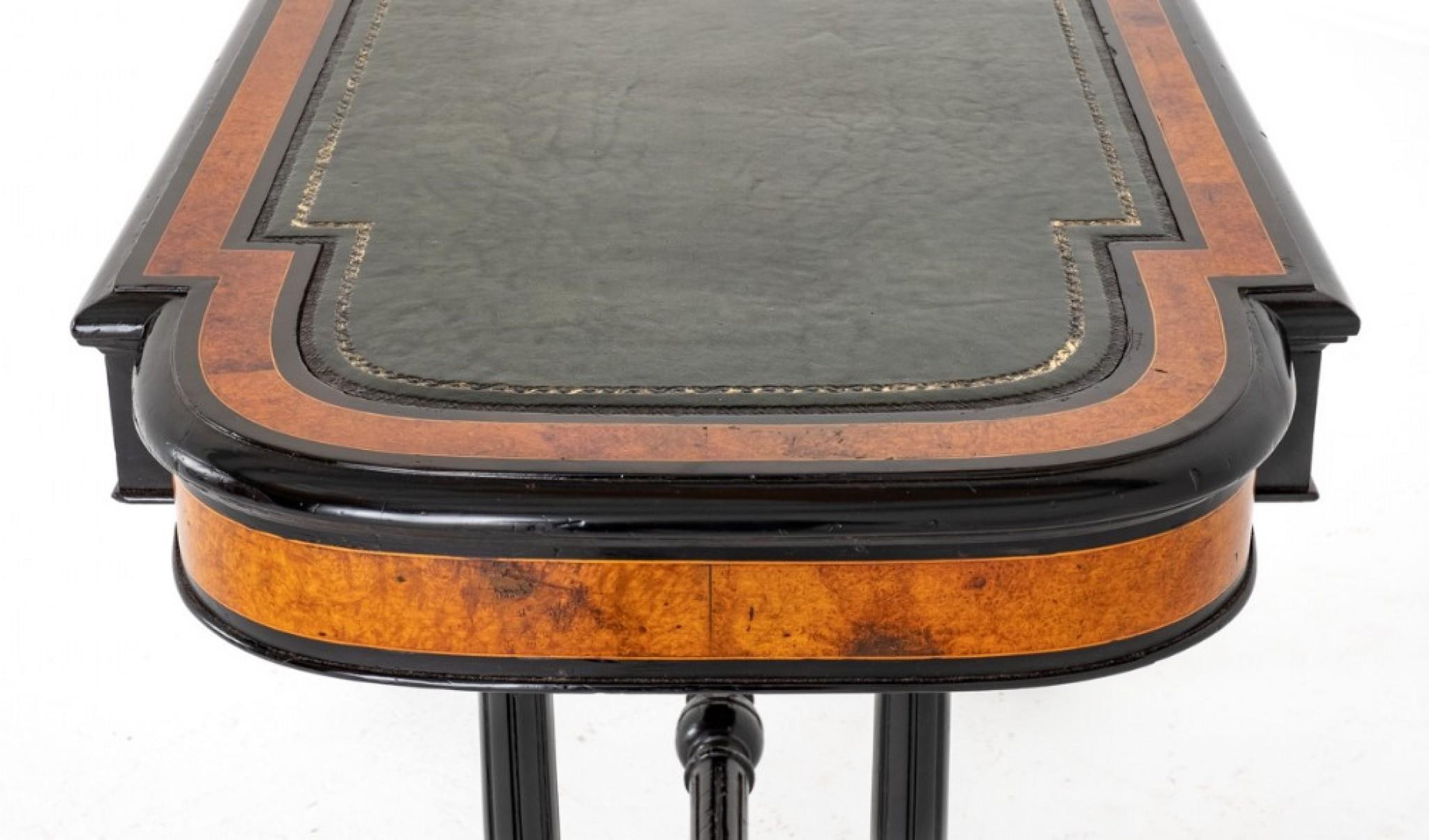 Victorian Writing Table Desk Walnut Ebonised 1860 For Sale at 1stDibs