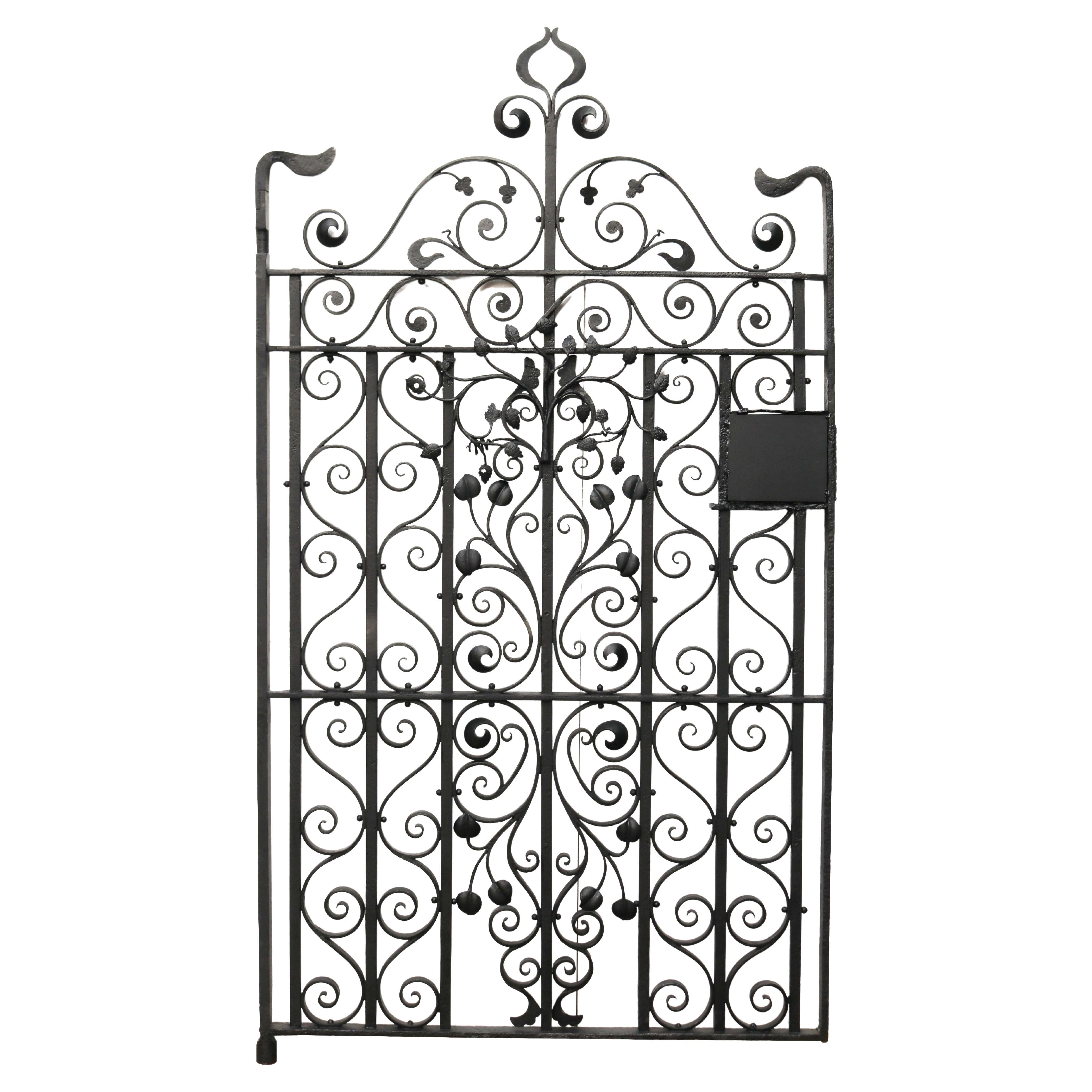 Large Midcentury Wrought Iron Architect Designed Garden Gate at 1stDibs