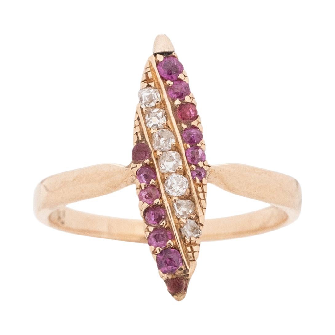 Victorian Ruby Sapphire Diamond Gold Crown Ring For Sale at 1stDibs ...
