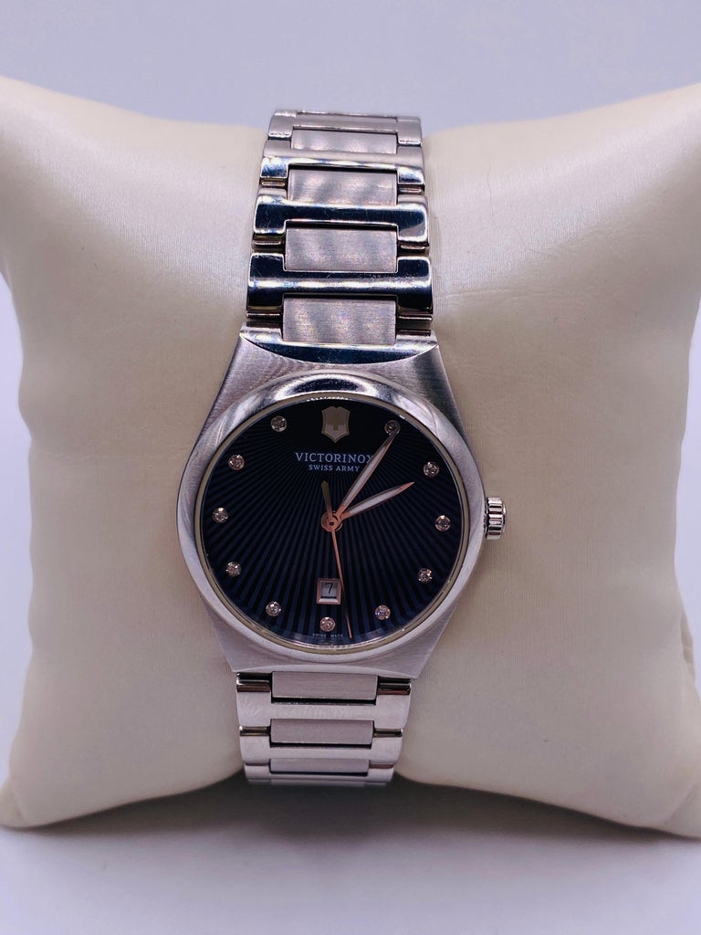 Victorinox Swiss Army Blue Mother of Pearl Dial Watch For Sale at 1stDibs
