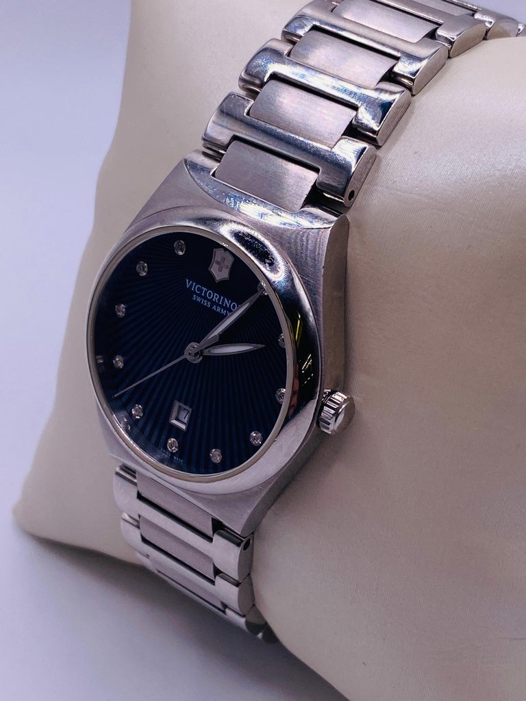 Victorinox Swiss Army Blue Mother of Pearl Dial Watch For Sale at 1stDibs
