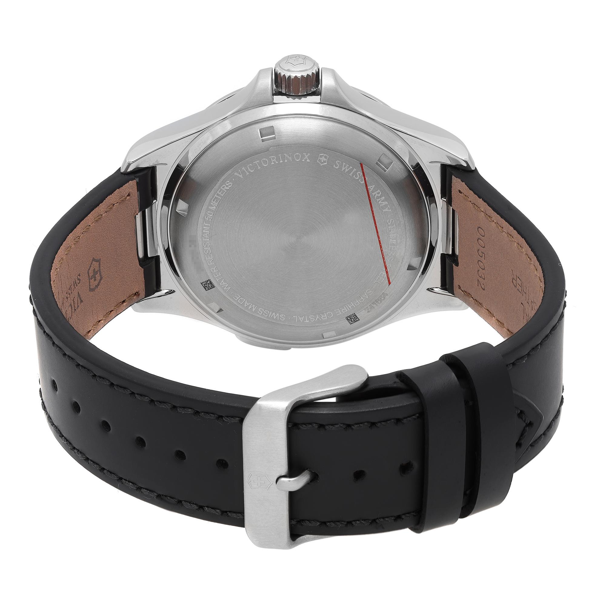 Victorinox Swiss Army Night Vision Steel Black Dial Quartz Men Watch ...