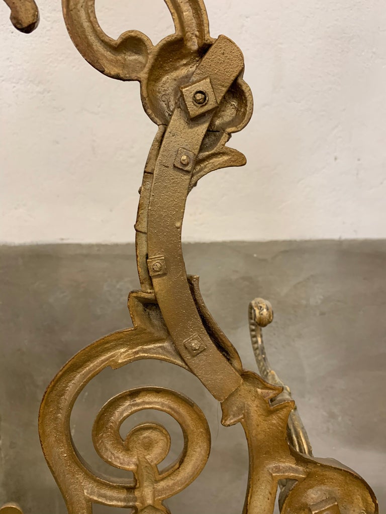 Victorion Cast Iron Coat and Umbrella Rack, 1880, Antique Gold Hall ...