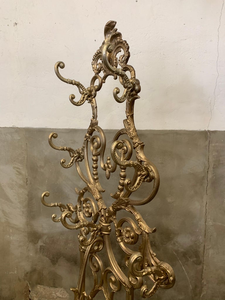 Victorion Cast Iron Coat and Umbrella Rack, 1880, Antique Gold Hall ...