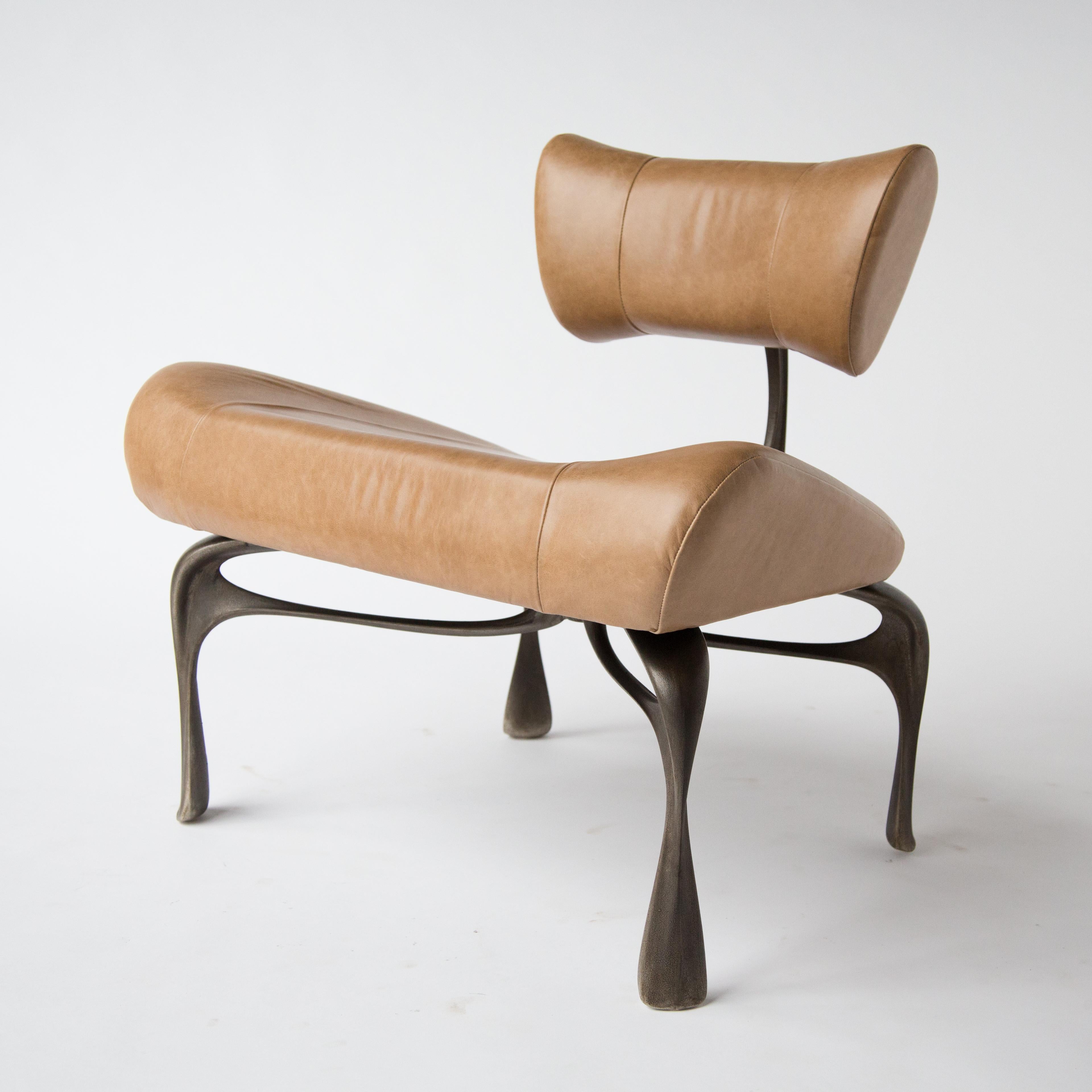 Victory Lounge Chair, Leather and Patinated Cast Aluminum, Jordan Mozer ...