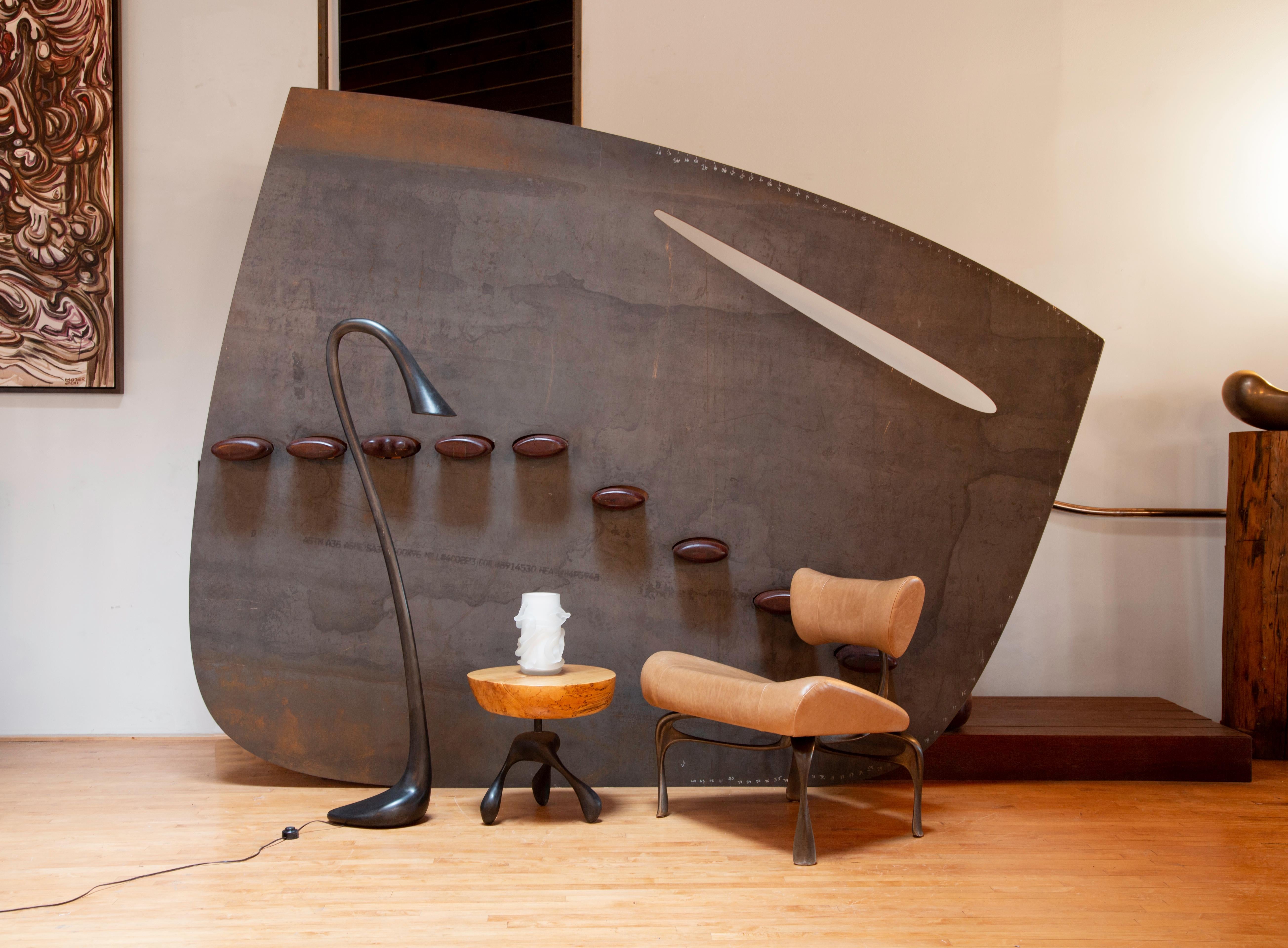 Victory Lounge Chair, Leather and Patinated Cast Aluminum, Jordan Mozer ...