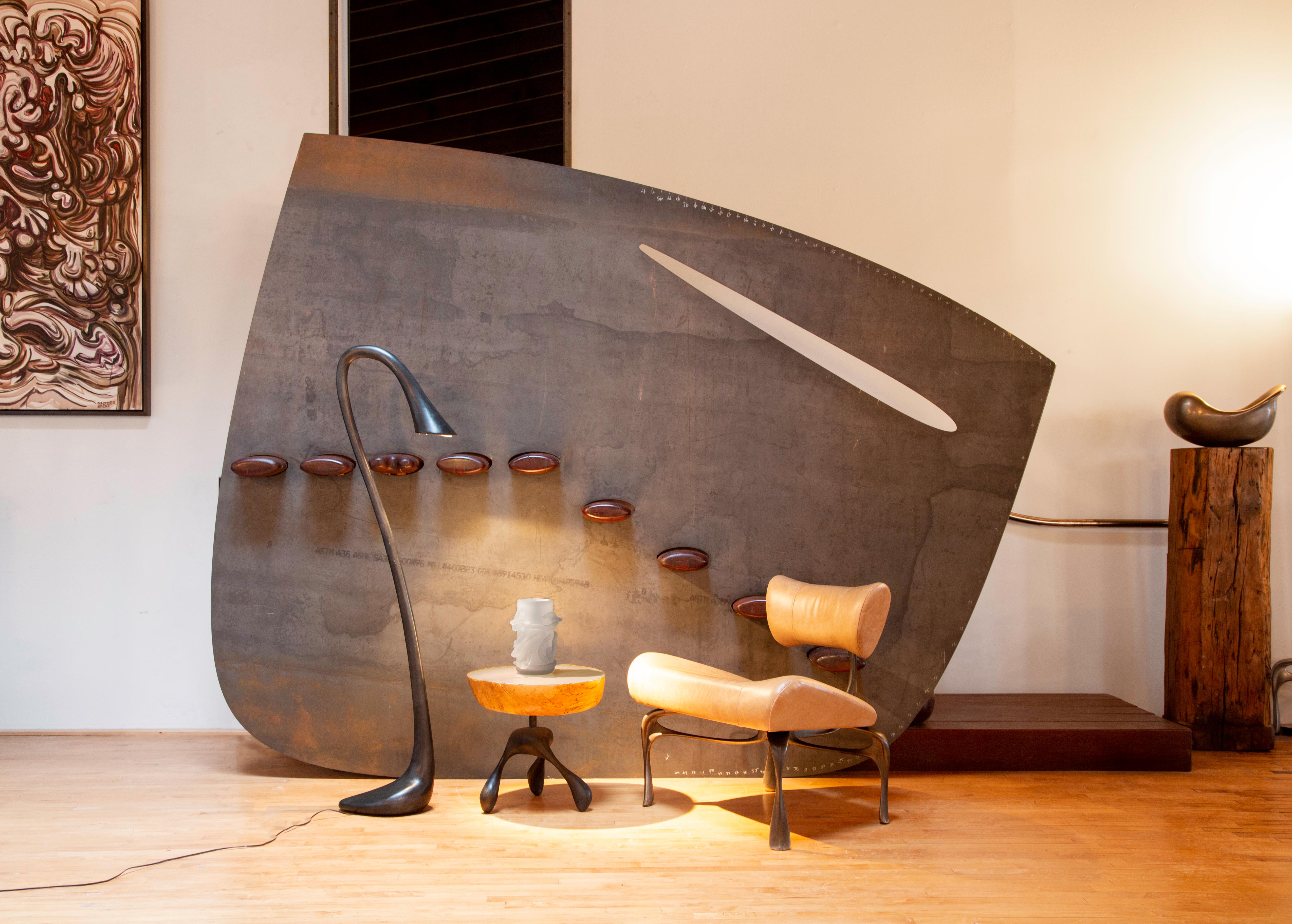 Victory Lounge Chair, Leather and Patinated Cast Aluminum, Jordan Mozer ...
