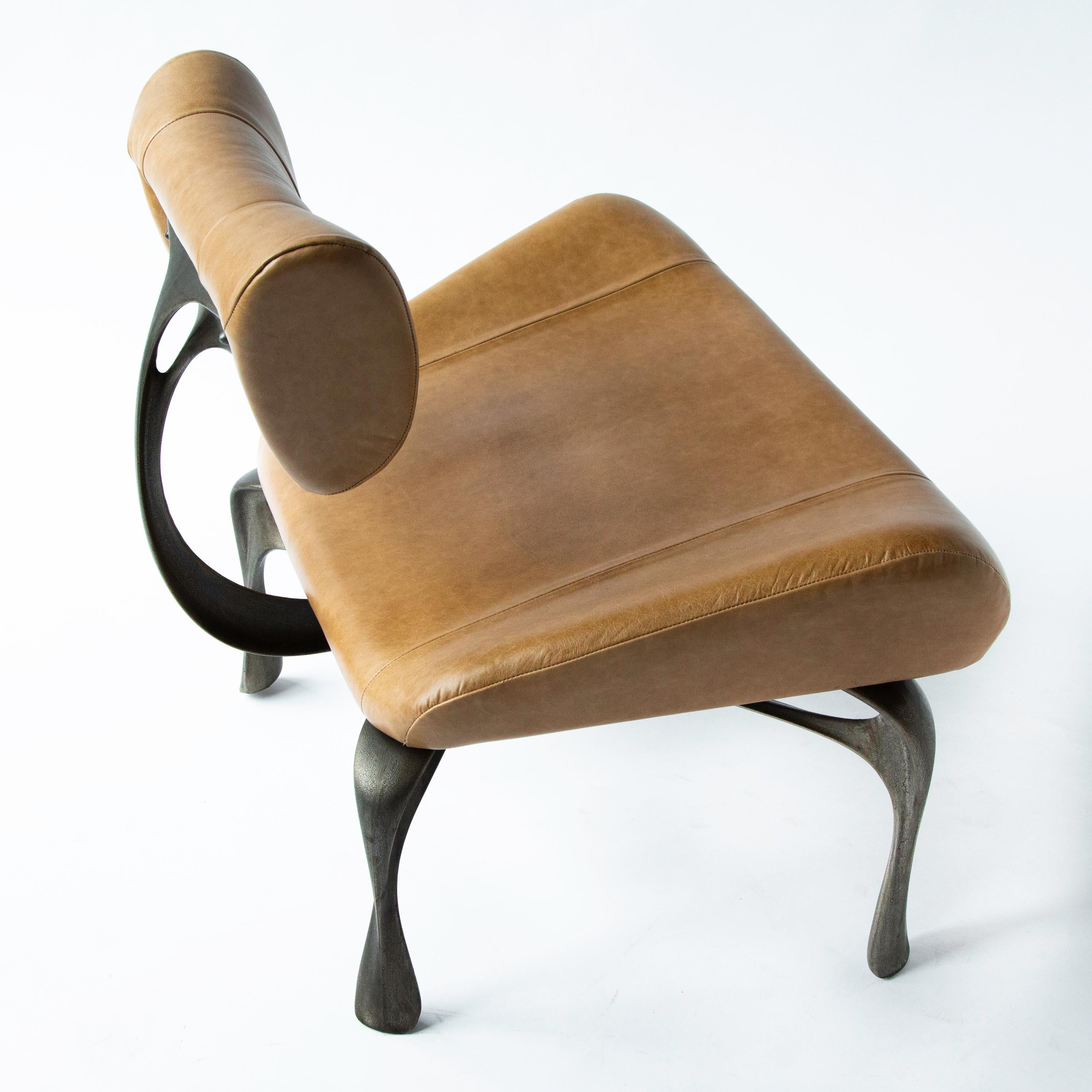 Victory Lounge Chair, Leather and Patinated Cast Aluminum, Jordan Mozer ...