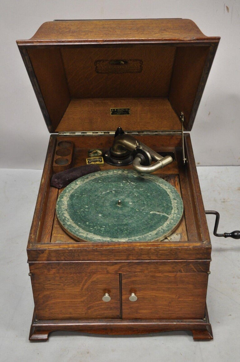 Victrola Victor Talking Machine Oak Case Record Player Model VV-IX ...